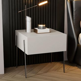 Generic Italienischer Minimalistischer Nachttisch Mit Schwebendem Design Und Gro&szlig;er Schublade - Moderner Luxus-Nachttisch(White)