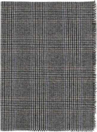 Brunello Cucinelli &Eacute;charpe en laine &agrave; carreaux - Femme - Accessoires - Gris - Taille: ONE Size