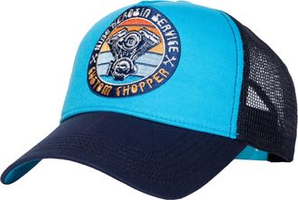 King Kerosin Herren Trucker Cap Kappe · Mesh · Meshcap · Netz · Snapback · Garage · Vintage · Retro · Biker · Motorrad · Logo · Patch · Stickerei · Custom Chopper