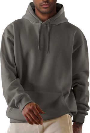 EUDOLAH Damen Herren Langarm Fleece Kapuzenpullover Hip Hop Hoodie Sweatshirt Paare Unisex Kapuzenjacke mit Tasche Z-grau Grün XXL