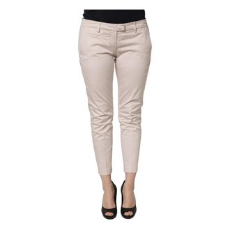Versace Jeans Couture Low Waist Tapered Cropped Hosen - - Trousers - Damen - Beige - W32