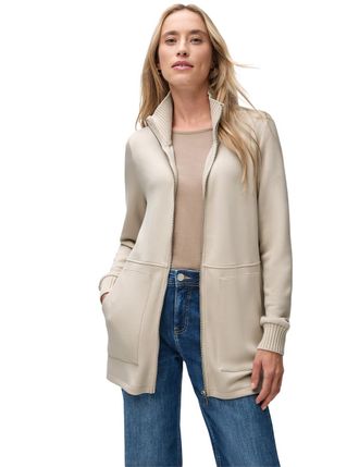 Street One Damen Sweatjacke mit Strickdetails