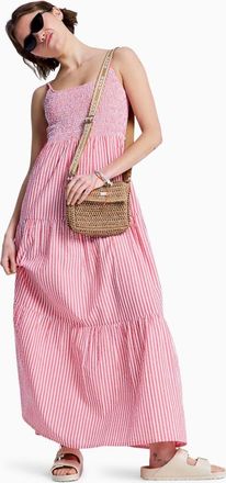 Roxy Tropical Glow - Robe longue &agrave; rayures - Hibiscus et lever de soleil-Rouge
