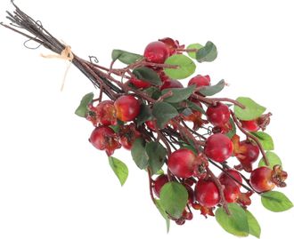 Garneck K&uuml;nstlicher Haw Zweig Kunststoff Weihnachtsdeko Dekorativer Roter Beerenstrau&szlig; Selbstgemacht Fotorequisite F&uuml;r Hochzeit Heimdekoration