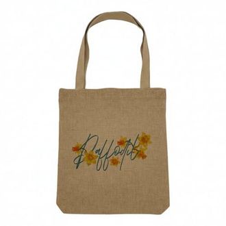 Fabulous Sac Shopping Tote Bag Aspect Lin - Daffodil Flowers Minimalist Chic Garden Love - Sac de Courses Toile Epaisse 360g Beige Naturel Cabas Port&eacute; Epaule S