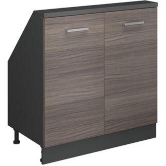 Vicco Meuble de rangement sous pente Rion, Gris noble/Anthracite, avec 2 portes, Vicco