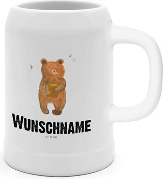 Mr. & Mrs. Panda Personalisierter Bierkrug B&auml;r Honig - Personalisierte Geschenke, Selber Gestalten Mit Namen, Liebe, Partner, Ma&szlig;krug Namensgravur, Bayerischer, Verlie
