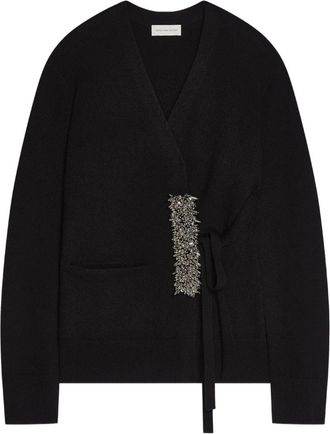 Dries Van Noten cardigan à effet cache-coeur - Noir