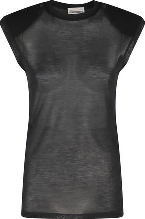 Semicouture Femme, Tops, Noir, Taille: 36 FR T-Shirt Marisol