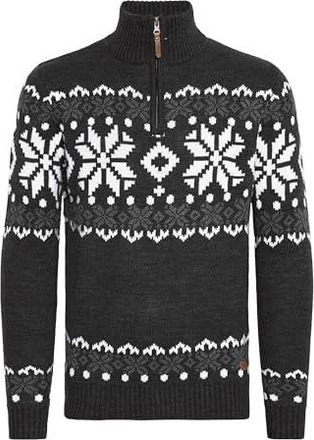 Solid SDNorwin Homme Pull en Maille Troyer Grosses Mailles avec col Montant Regular Fit, Taille:S, Couleur:Dark Grey Melange (8288)