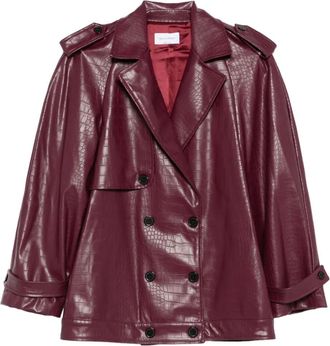 The Nina Studio veste en cuir à boutonnière croisée - Rouge