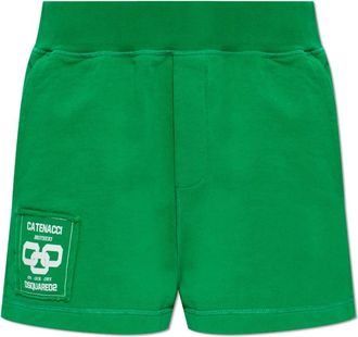 Dsquared2 Femme, Shorts, Vert, Taille: 42 FR Logo Shorts
