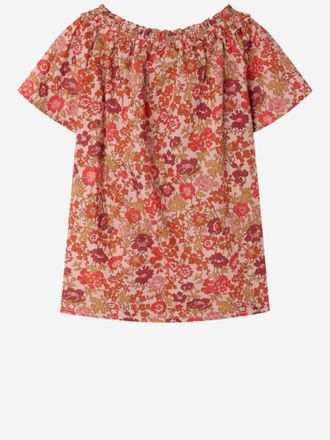 BONPOINT Girls Cotton Top Floral Pattern Organic Blouses And Shirts
