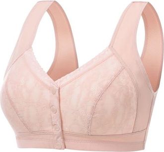 Generic Soutien-gorge 2026 pour femme - Soutien-gorge ventil&eacute; moyen et &acirc;g&eacute; - Armatures fines - Boucle confortable sur le devant, rose, 138