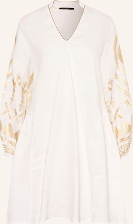 Greek Archaic Kori Strandkleid Feather Aus Leinen weiss