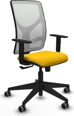 Piqueras y Crespo Schreibtischstuhl mit Armlehnen aus Motilla, h&ouml;henverstellbare Lendenwirbelst&uuml;tze, ausgestattet mit 3 Positionen und Schneideschaum, mit Rollen von 65