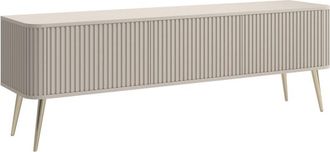 Selsey Selsey Ovarlo - TV-Lowboard, Greige mit goldenen Metallbeinen, 163 cm
