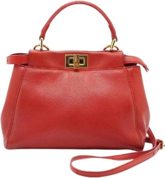 Fendi Sac &agrave; main Mini Peekaboo Pre-owned - Femme - Pre-owned - Rouge - Taille: ONE Size