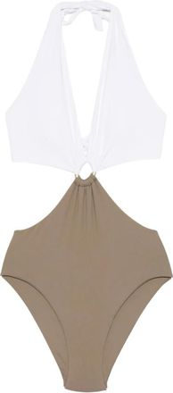 Fisico Femme, Maillots de bain, Multicolore, Taille: 40 FR Trikini Bicolore en Microfibre avec Anneau Dor&eacute;