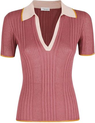 Roberto Collina Femme, Tops, Rouge, Taille: 38 FR Polo Chemises