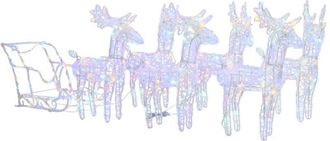 vidaXL Rentiere Schlitten Weihnachtsdekoration 320 LEDs Acryl vidaXL