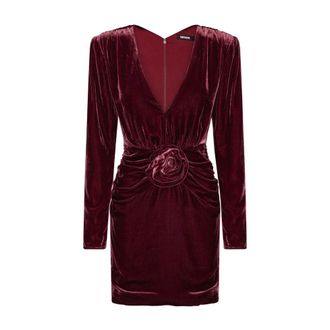 Rotate Rotate Birger Christensen - Mini-robe en velours de soie - Femme - Robes - Rouge - Taille: 38 FR