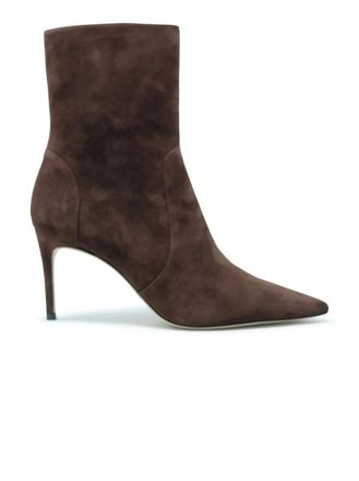 Stuart Weitzman Stiefel - Sj970 Walnut Suede 75 Power Zip Bootie - Gr. 5_5 - in Schwarz - f&uuml;r Damen