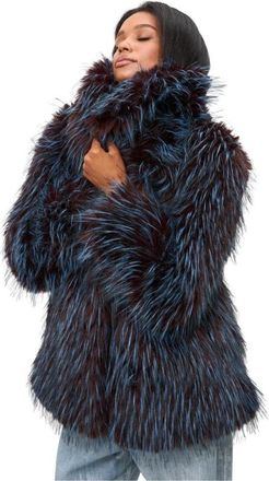 Cesare Gaspari Femme, Vestes, Bleu, Taille: 40 FR Short Faux Fur Coat Icelyn