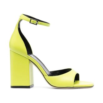 PARIS TEXAS Gr&uuml;ne Blockabsatz Sandalen mit Offener Spitze - - Shoes - Damen - Gelb - 40 EU