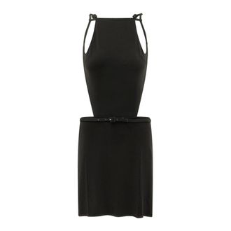 Courr&egrave;ges Femme, Robes, Noir, Taille: 38 FR V-Line Cut Out Dress
