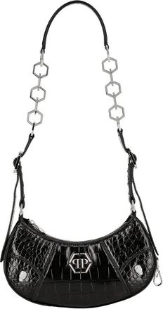 Philipp Plein Hobo Bags - Schultertasche Crocco Print - Gr. unisize - in Schwarz - f&uuml;r Damen