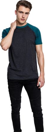 Urban Classics Herren Raglan Contrast Tee - Kurzarm T-Shirt aus Baumwolle mit farblich abgesetzten &Auml;rmeln im sportlichen Raglan Stil f&uuml;r Freizeit & Streetwear,Charco