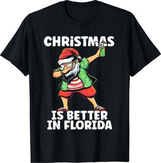 BDAZ Dabbing Beach Santa Christmas ist Besser in Florida Tropical T-Shirt