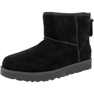 UGG Damen Classic Mini Logo Zip Klassischer Stiefel, Black, 36 EU