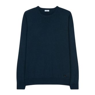 Seidensticker Merino Wollpullover mit Rundhalsausschnitt - - Knitwear - Herren - Blau - S