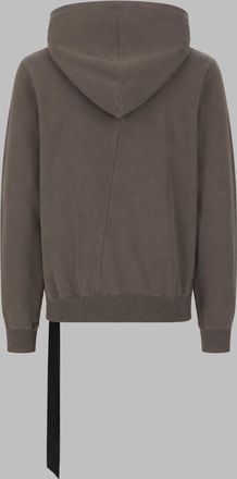 Rick Owens Mens Mountain Hooded Sweatshirt Grey Cotton Sweatshirts Sweater