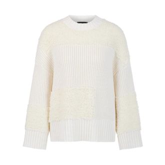 Marc Cain In Deutschland gestrickter Pullover aus Wollmischung - - Knitwear - Damen - Wei&szlig; - 2XL