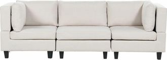 Beliani Modulsofa 3-Sitzer UNSTAD Stoff Hellbeige