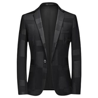 Generic Veste de smoking &agrave; motif floral &agrave; 1 bouton pour homme, coupe ajust&eacute;e, revers crant&eacute;, blazer de costume, veste de sport, manteau pour mariage, d&icirc;ner, b