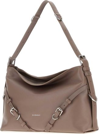 Givenchy Womens Dove Grey Leather Medium Voyou Shoulder Bag Taupe Borse A Mano