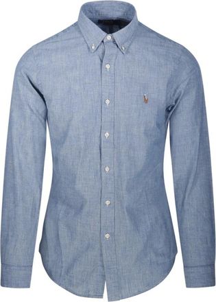Ralph Lauren Homme, Chemises, Bleu, Taille: XL Chemise Chambray Coupe Slim