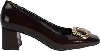 Desa Mocassins pour Femme - Tige en Cuir Verni, Talon Bloc, Respirants | Bordeaux - 37