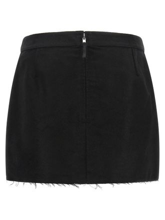 Rick Owens Womens Black Ramie Long Skirt