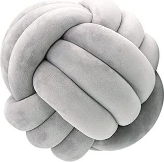 Generic Oreiller &agrave; Boule de Noeud, Oreiller de Balle Nou&eacute;e, Coussin de Canap&eacute; en Peluche Doux, Oreiller Noeud Tiss&eacute; &agrave; Main Coussin D&eacute;coratifs pour Canap&eacute;, Lit