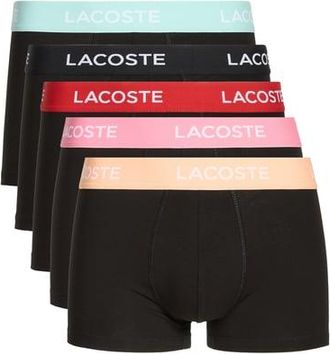 Lacoste Lot de 5 boxers en coton m&eacute;lang&eacute;