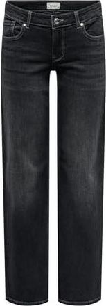 Only Onljudy-O LW Wide Leg DNM Tai850 Noos, Noir d&eacute;lav&eacute;, L