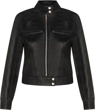 Infinity Leather Femmes Uni Noir cuir Veste de motard