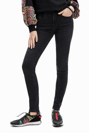 Desigual Denim_lia 2000 Pantalon d&eacute;contract&eacute;, Noir, 44 Femme