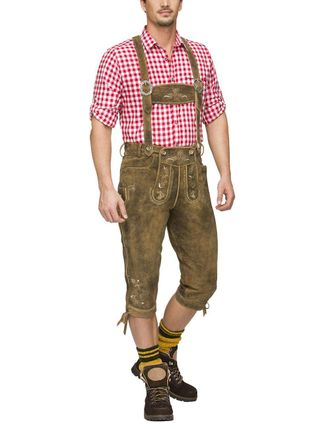 Stockerpoint Herren Latz Lederhose Hose Justin3, Gr. 46, Braun (havanna)