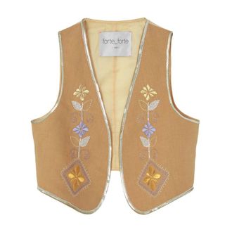 Forte_Forte Femme, Vestes, Jaune, Taille: 40 FR Veste Beige Brodée